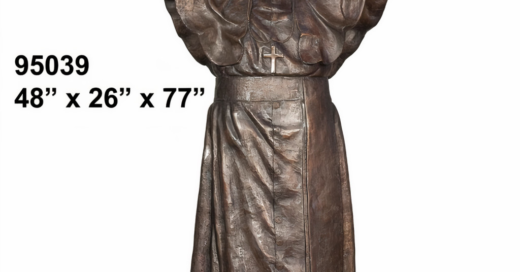 Tk 95039 Bronze Standing Pope Lifesize