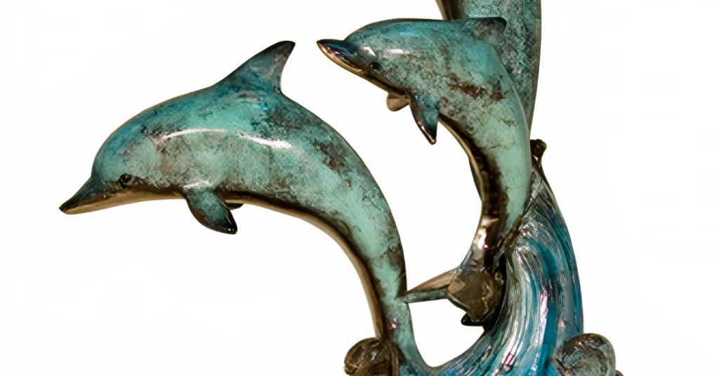Bronze 3 Dolphins On Marble Base Tk 94126na