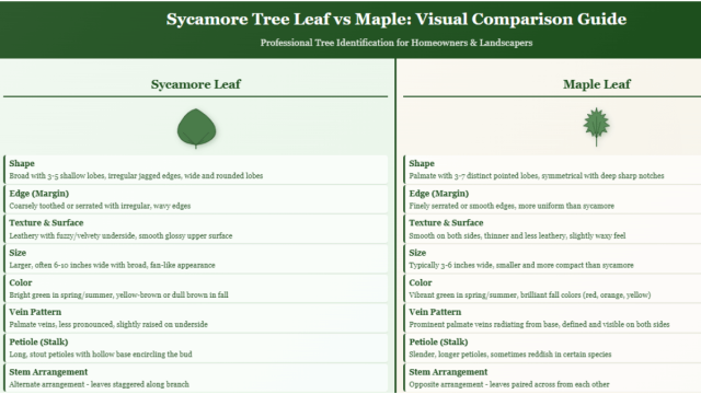 Sycamore Tree Leaf vs Maple | Strobert Tree Services