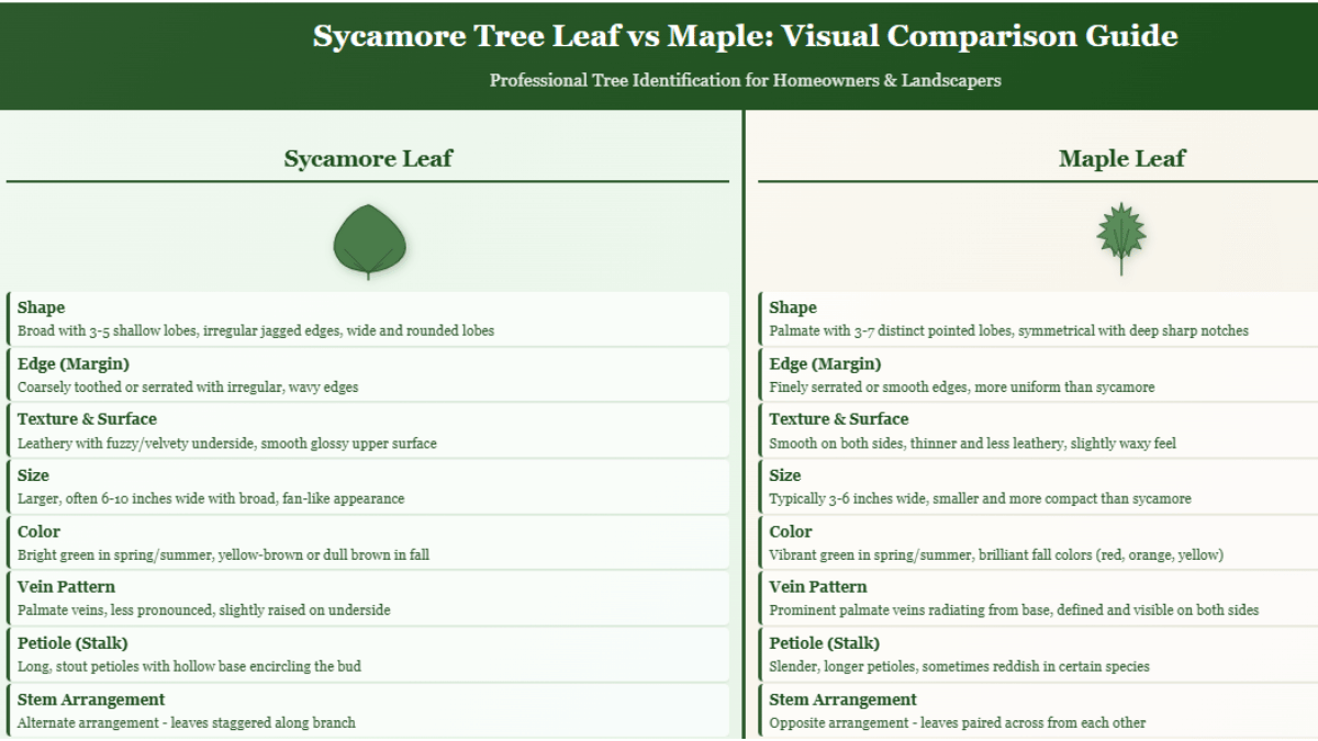 Sycamore Tree Leaf vs Maple | Strobert Tree Services